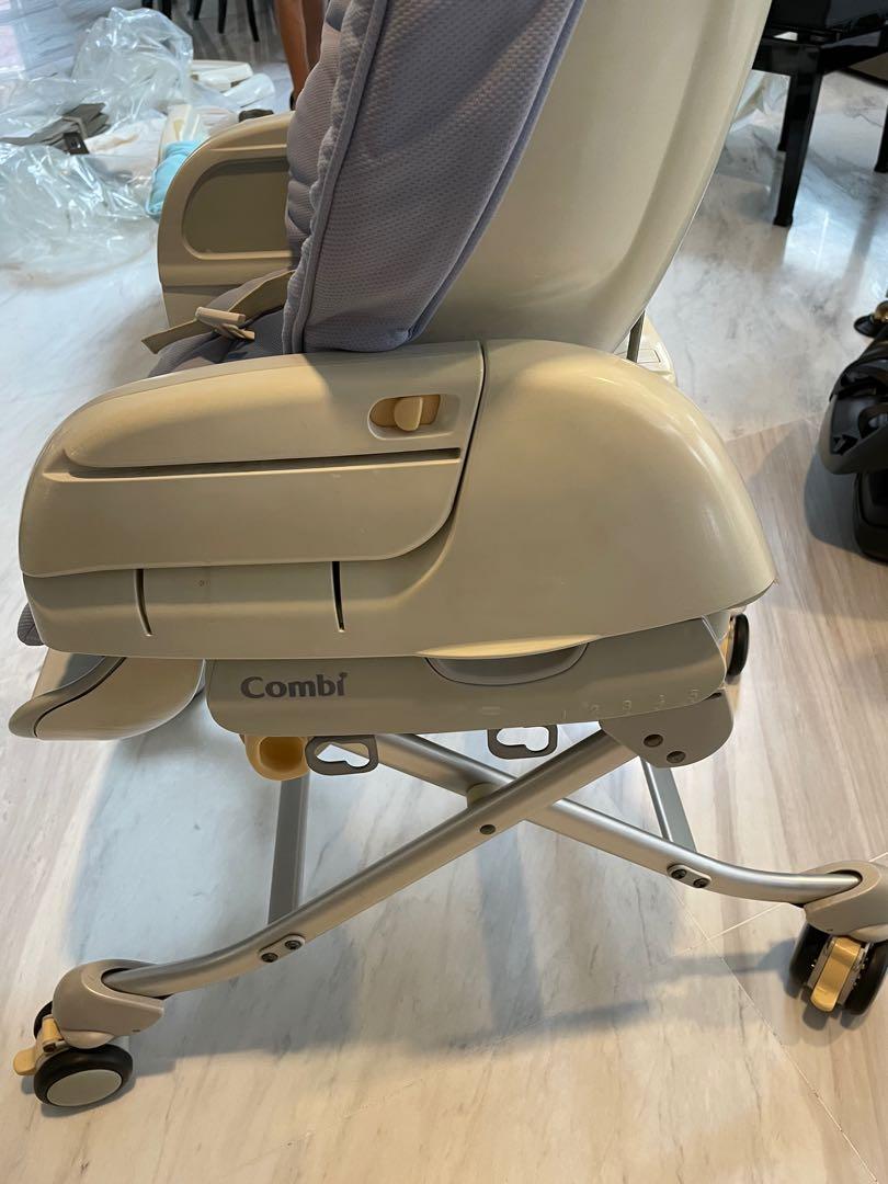 COMBI BABY ROCKER & HIGH CHAIR + UPGRADED 4 WHEELS MOVABLE, Babies ...