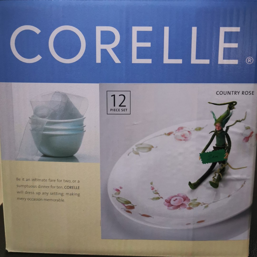 Corelle 12pc Country Rose Set, Furniture & Home Living, Kitchenware ...