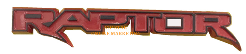 Ford Ranger Raptor Grille Top Logo Letter Grills RAPTOR 3D Emblem (RED ...