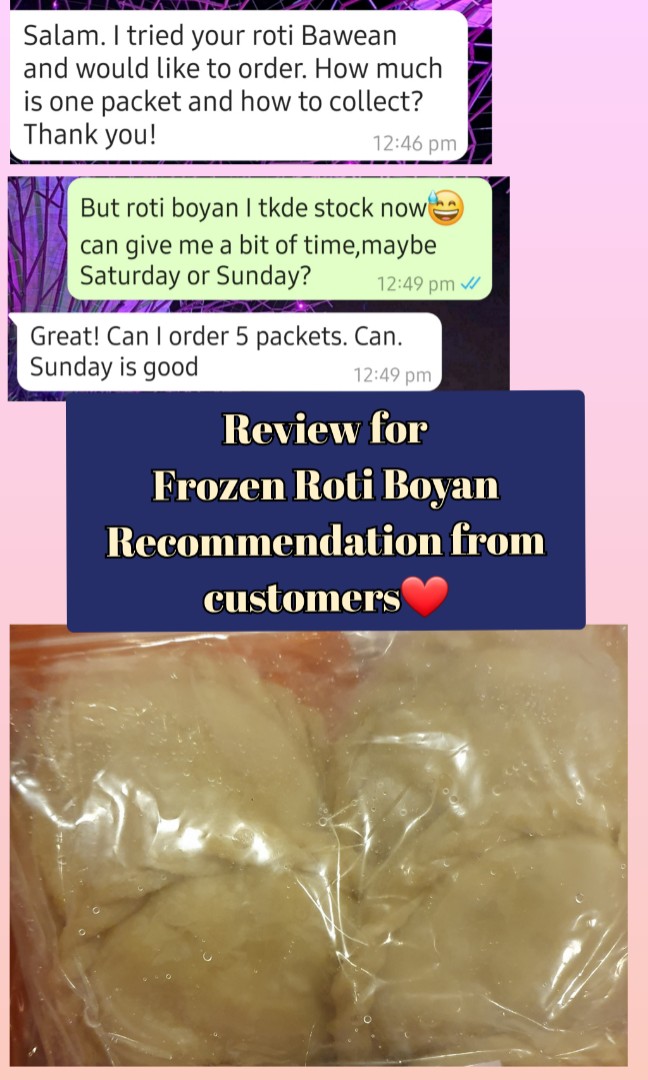 Frozen Roti Boyan, Food & Drinks, Chilled & Frozen Food on Carousell