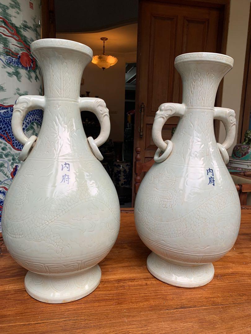 Guci keramik china celadon antik lawas, Antik, Furnitur di Carousell