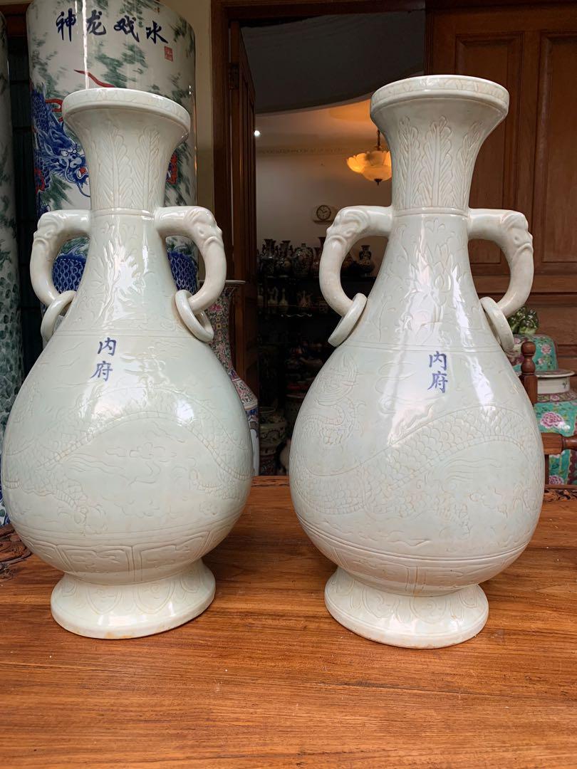 Guci keramik china celadon antik lawas, Antik, Furnitur di Carousell