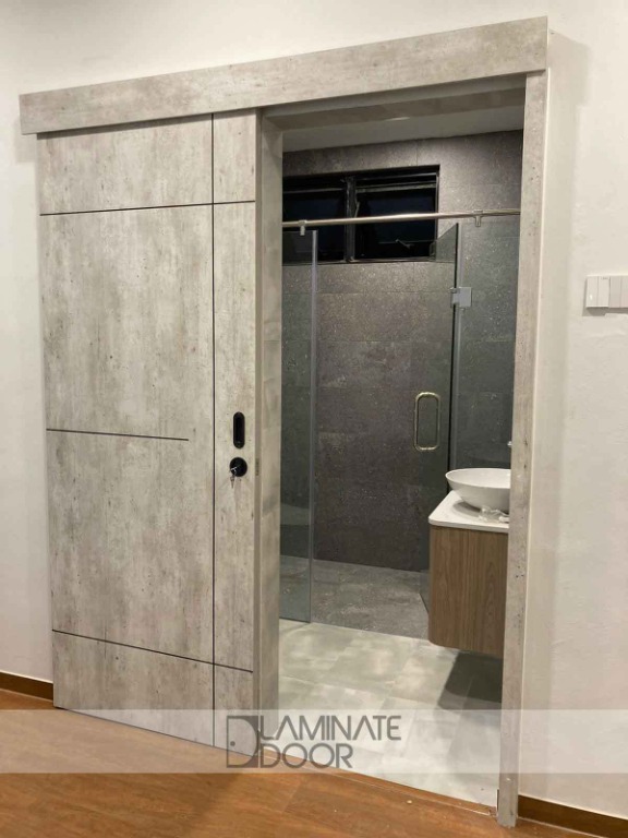 HDB/BTO/Condo Sliding laminate door, Furniture & Home Living, Furniture ...