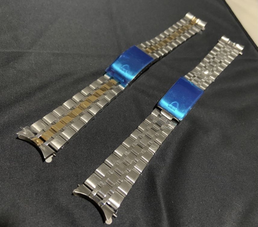 (NEW!) 19mm and 20mm Stainless Steel Half Gold Jubilee Bracelet, Men's ...