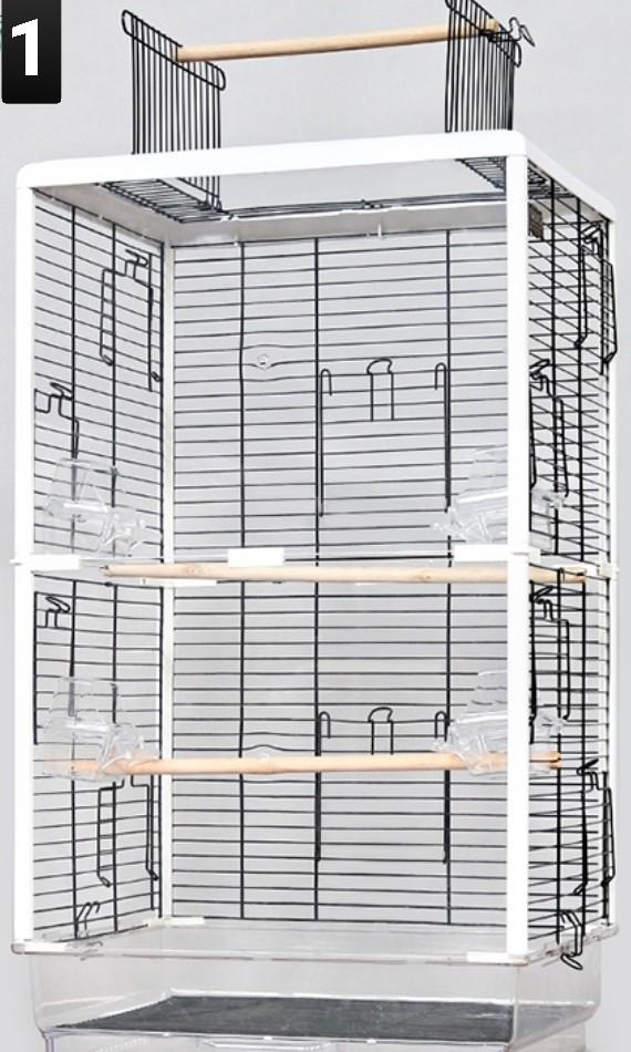 New Parrot cage 47x35x80cm with front acrylic panel. Bird cage. Total 3 ...