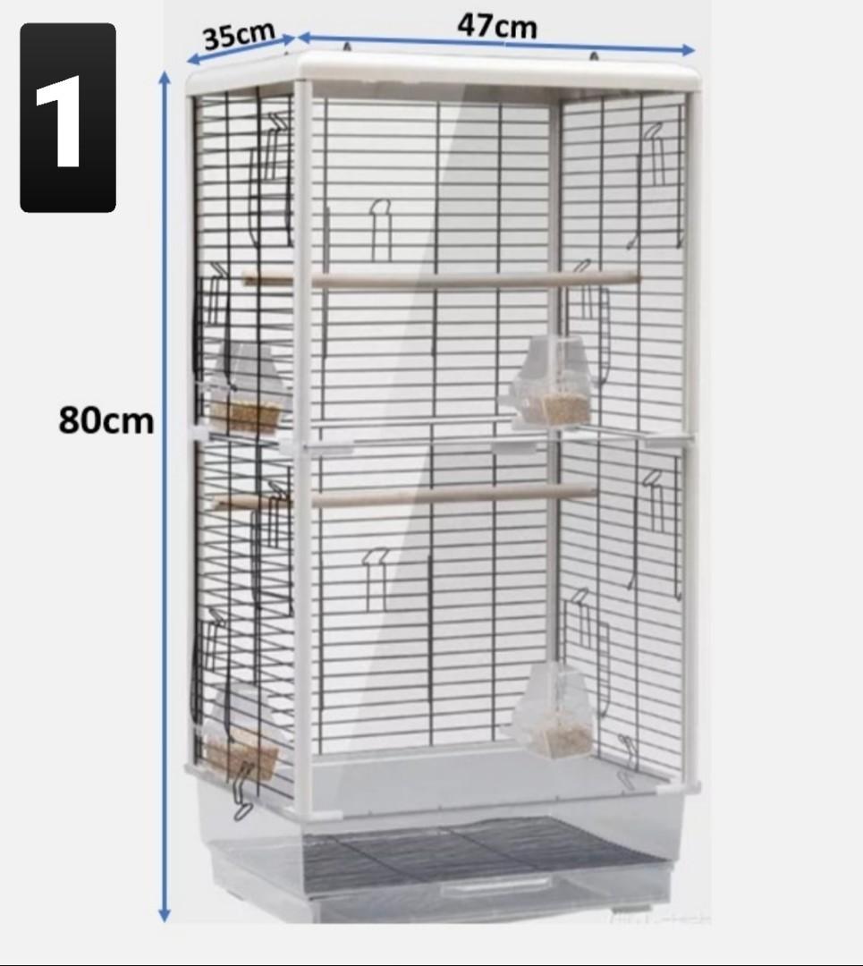 New Parrot cage 47x35x80cm with front acrylic panel. Bird cage. Total 3 ...