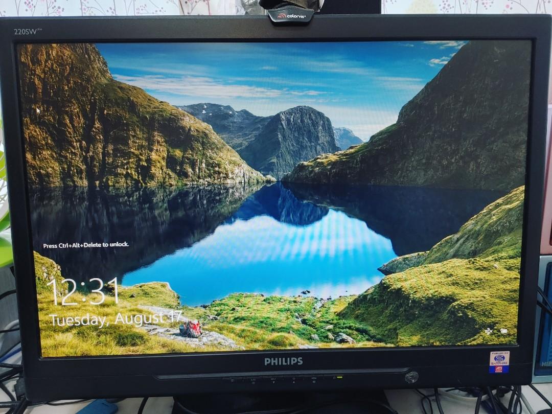 Philips 220SW plus 22寸 monitor 顯示器, 電腦＆科技, 電腦周邊及配件, 電子屏幕 - Carousell