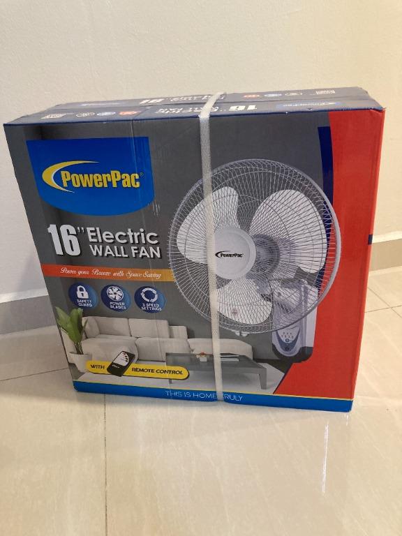 PowerPac Wall Fan 16" with Remote Control, TV & Home Appliances, Air ...