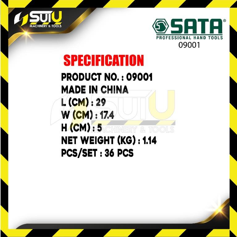 SATA 09001 36pcs 1/4” Dr. Socket Set, Auto Accessories on Carousell