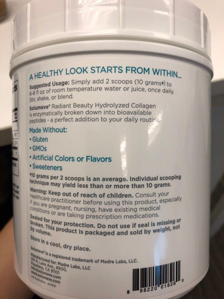 Solumeve collagen peptides powder 骨膠原粉, 健康及營養食用品, 健康補充品, 健康補充品 - 維他命及補充 ...
