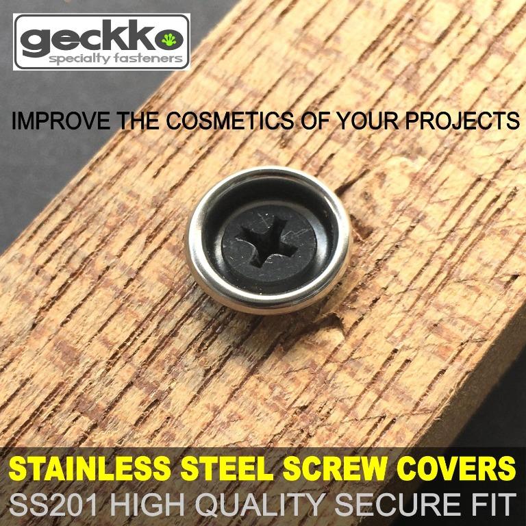 STAINLESS STEEL SCREW COVERS by Geckko Fasteners, Commercial ...