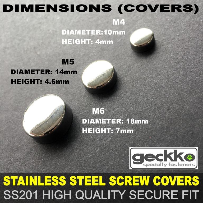 STAINLESS STEEL SCREW COVERS by Geckko Fasteners, Commercial ...
