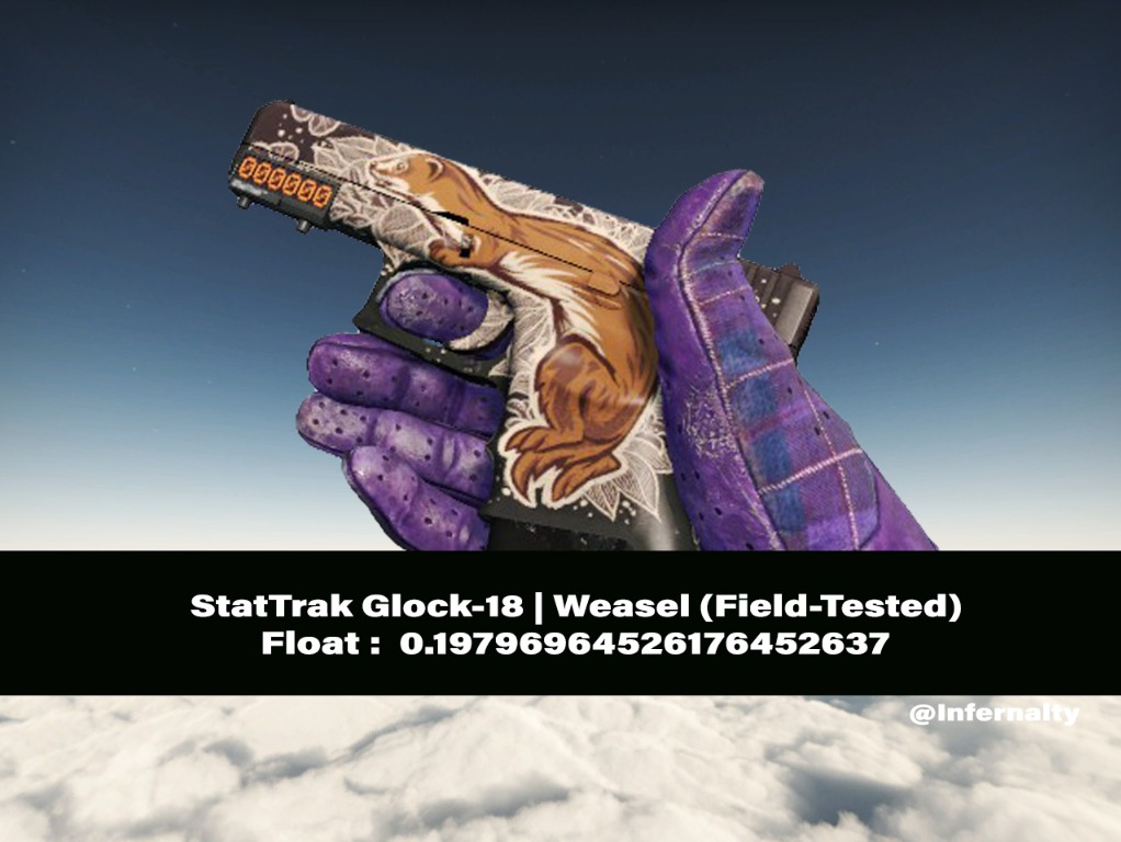 StatTrak Glock-18 Weasel FT CSGO SKINS KNIVES, Video Gaming, Gaming ...