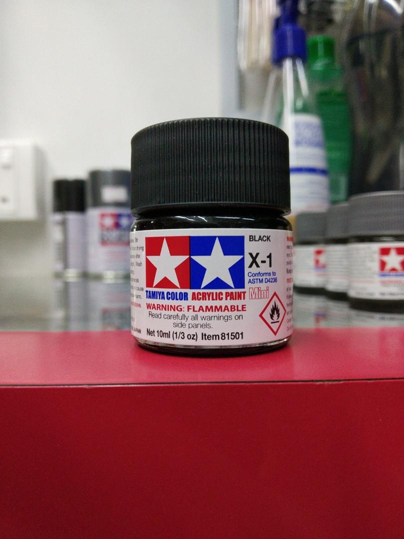 Tamiya X-1 Black Acrylic Paint Mini, Hobbies & Toys, Stationery & Craft ...