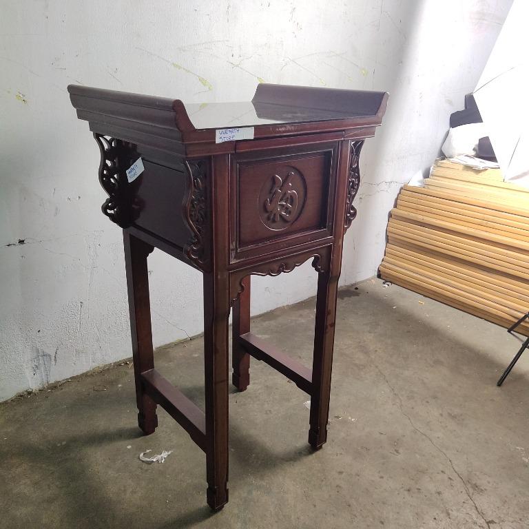 Teak Wood Small Chinese Prayer Altar Table, Furniture & Home Living ...