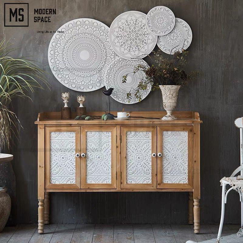 TUCKER Rustic Solid Wood Sideboard / SDR638, Furniture & Home Living, Furniture, Shelves ...