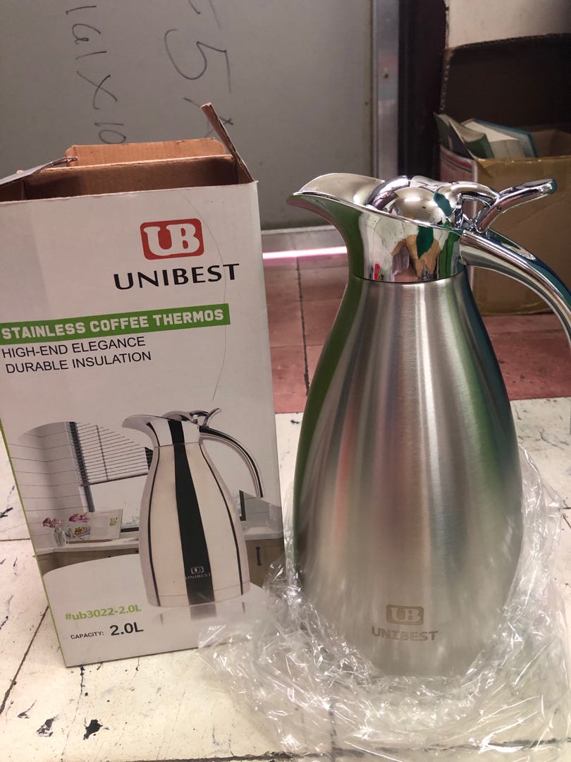 Unibest 2L stainless coffee thermos, Furniture & Home Living ...