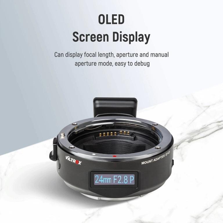 Viltrox EF-E5 (OLED Display Screen) Autofocus Lens Mount Adapter for Canon EF/EFS to Sony E ...