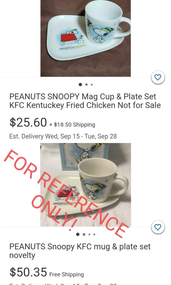 Vintage SNOOPY PEANUTS* KFC Novelty Saucer CoasterPlate and Snoopy Mug ...