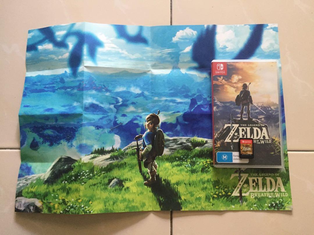 Zelda botw with poster nintendo switch, Video Gaming, Video Games ...