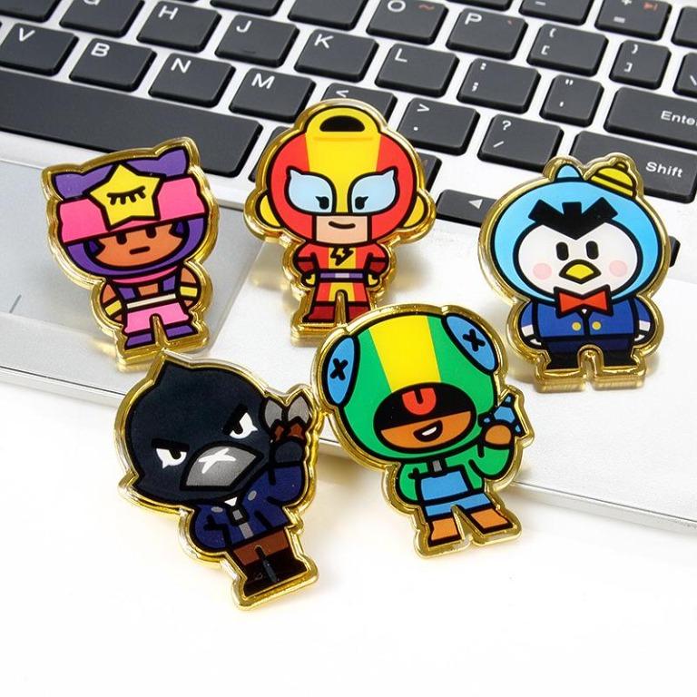 Brawl Stars x Line Friends Metal Glass Sonic Pin Badge Brooch, Hobbies ...