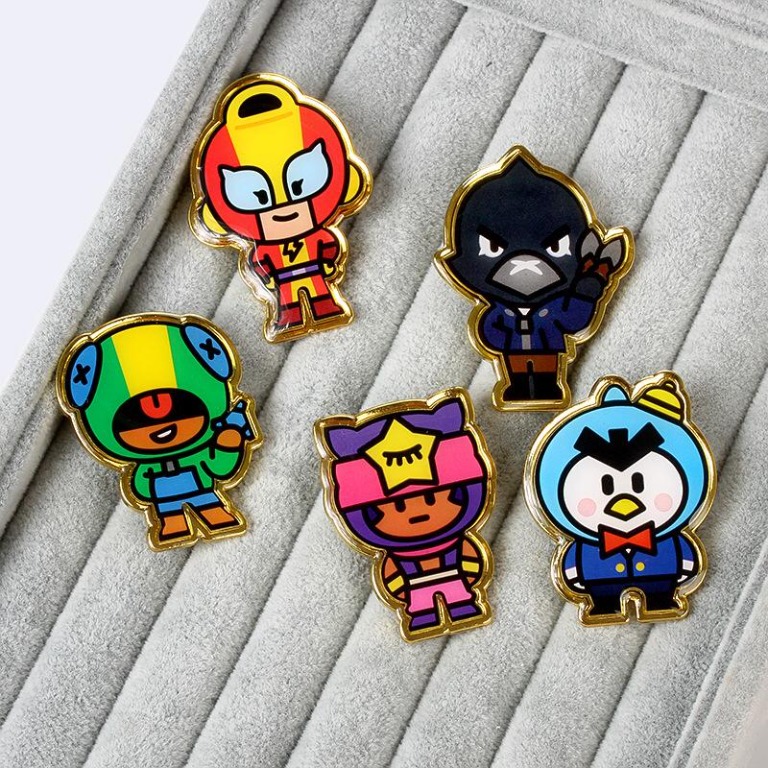 Brawl Stars x Line Friends Metal Glass Sonic Pin Badge Brooch, Hobbies ...