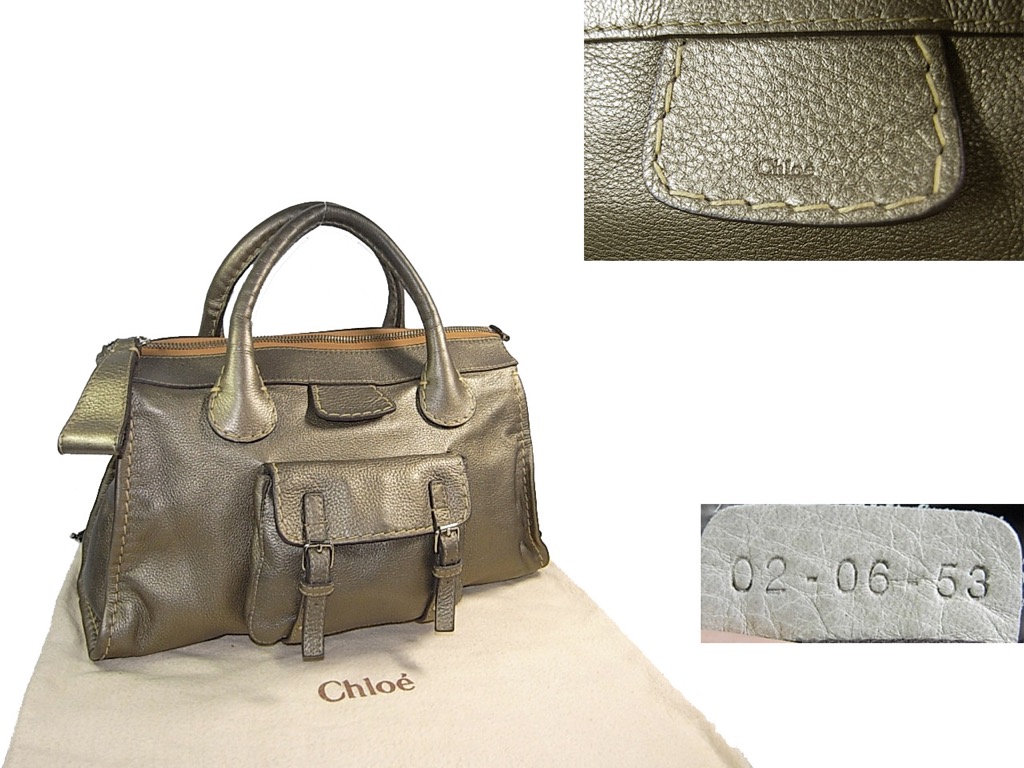 Chloe Metallic Gold Edith leather Document Tote bag - SKU: 1-TAP2011a ...