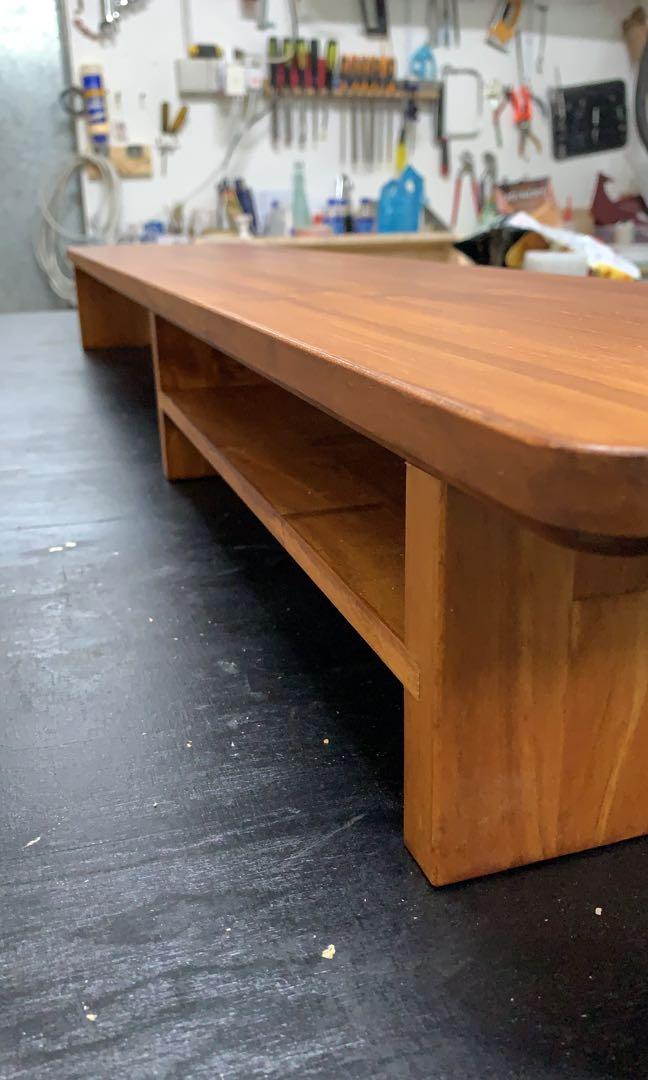 Customised solid wood table risers for computer desktop, Furniture ...