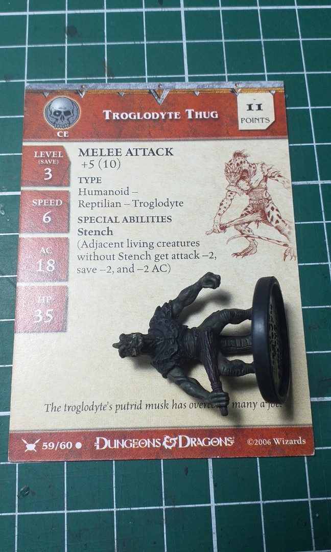 D&D Miniature Troglodyte Thug #60 Dragoneye, Hobbies & Toys, Toys ...