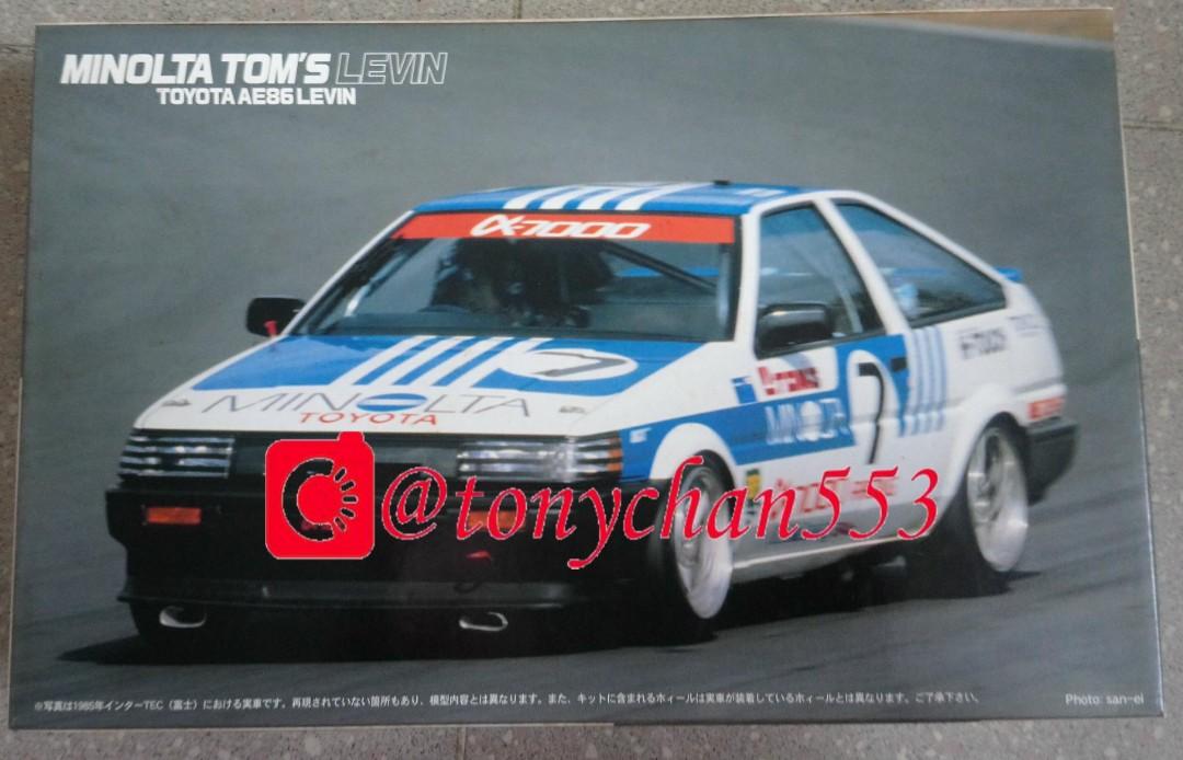 Fujimi 1 比 24 Toyota AE86 Levin minolta tom's 模型車, 興趣及遊戲, 玩具 & 遊戲類 - Carousell