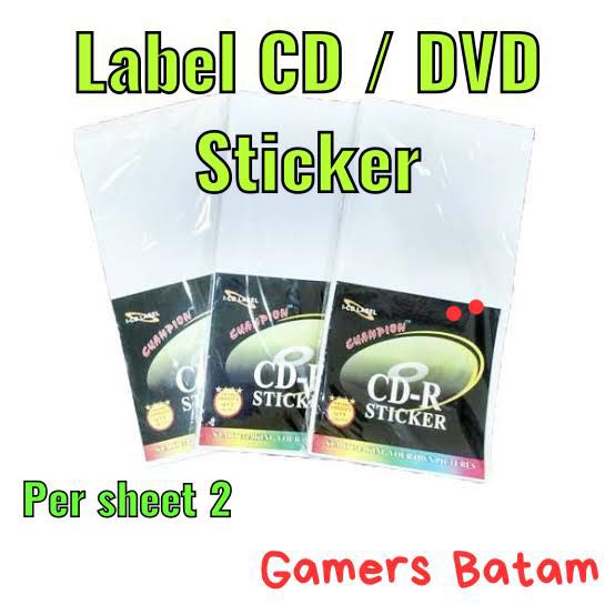 Label CD DVD VCD CD-R DVD-R Sticker Champion HVS Per Sheet, Musik ...