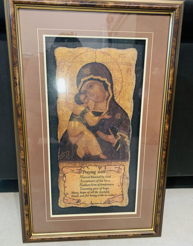 Mother Mary painting with frame, Furniture & Home Living, Home Decor ...