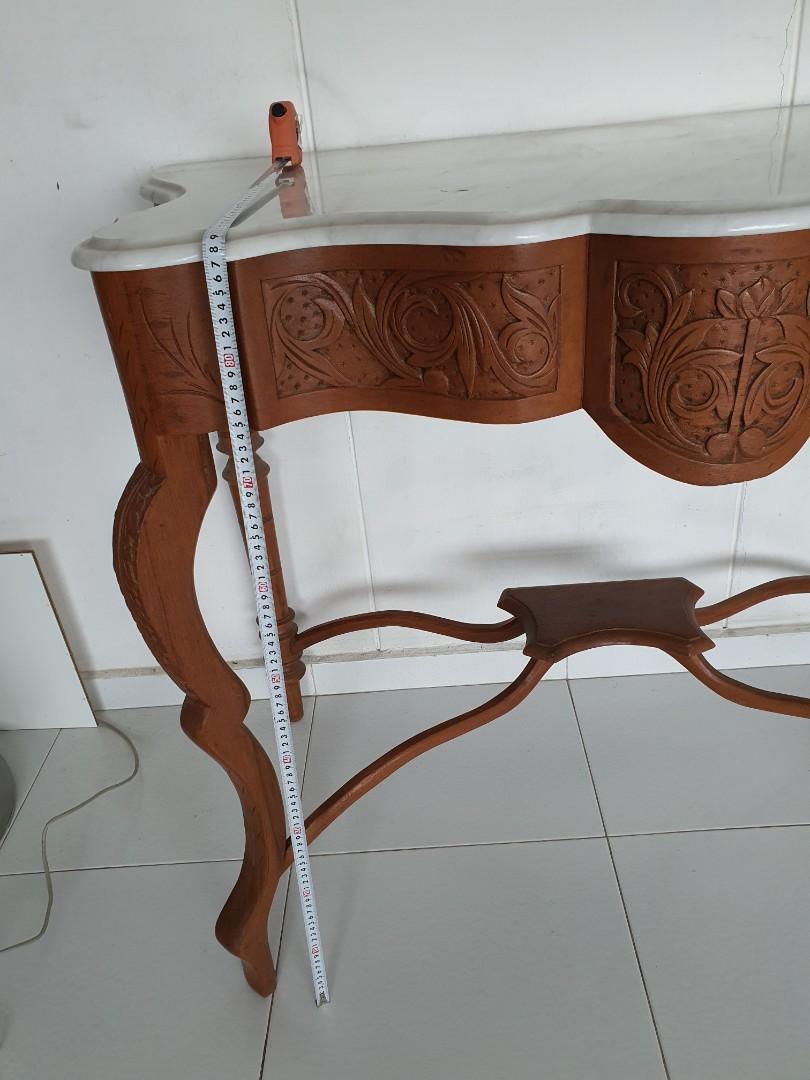 Peranakan marble console, Furniture & Home Living, Furniture, Tables ...