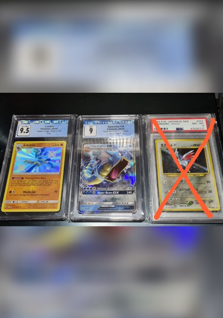 Pokemon PSA, CGC Slabs Mint Foil Shiny Lucario Gyarados GX tcg, Hobbies ...