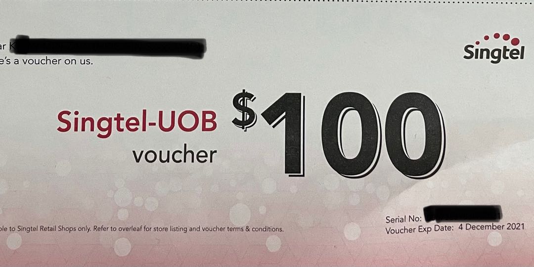 Singtel $100 Voucher (50% Discount), Tickets & Vouchers, Vouchers on ...