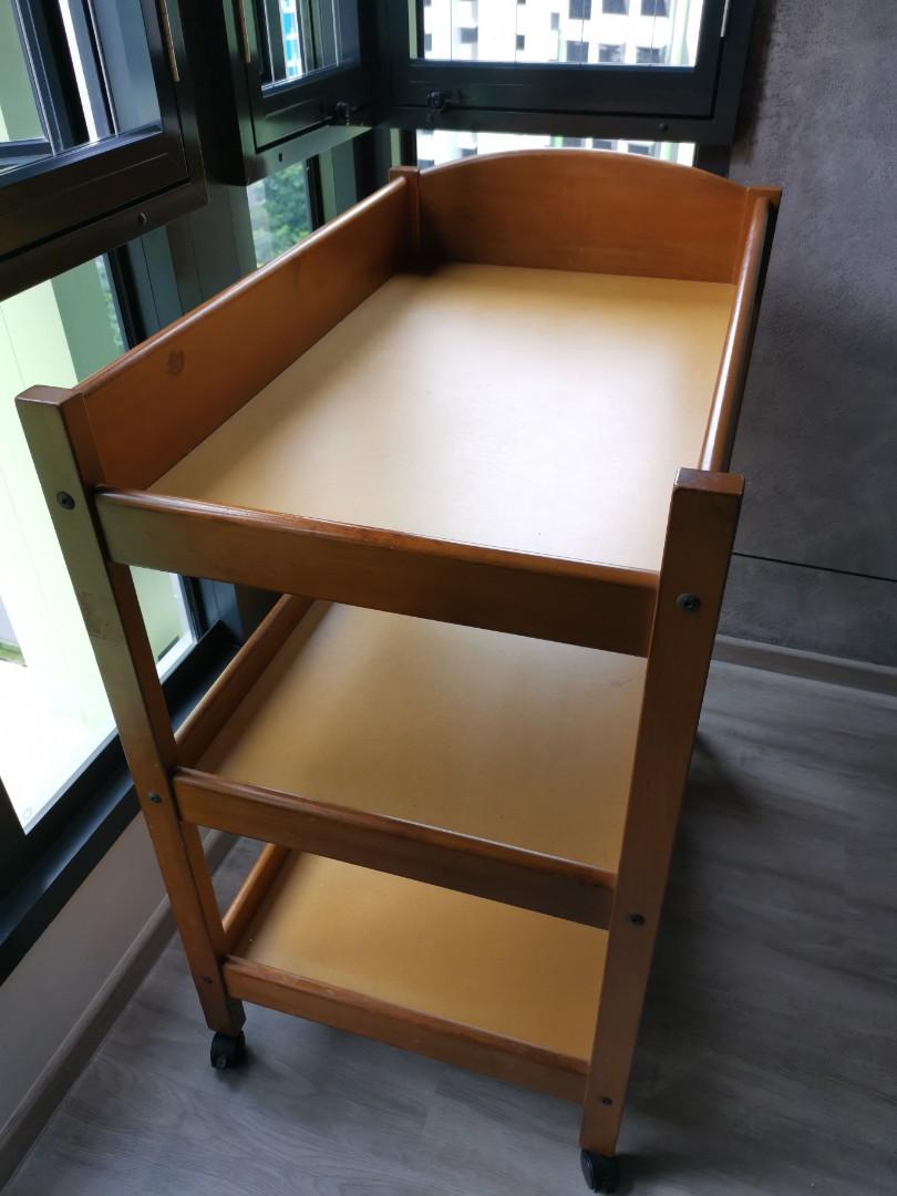 Solid wood baby changing station table, Babies & Kids, Baby Nursery ...