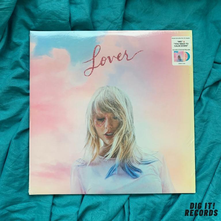 Taylor Swift - Lover Pink and Blue Vinyl, Hobbies & Toys, Music & Media ...