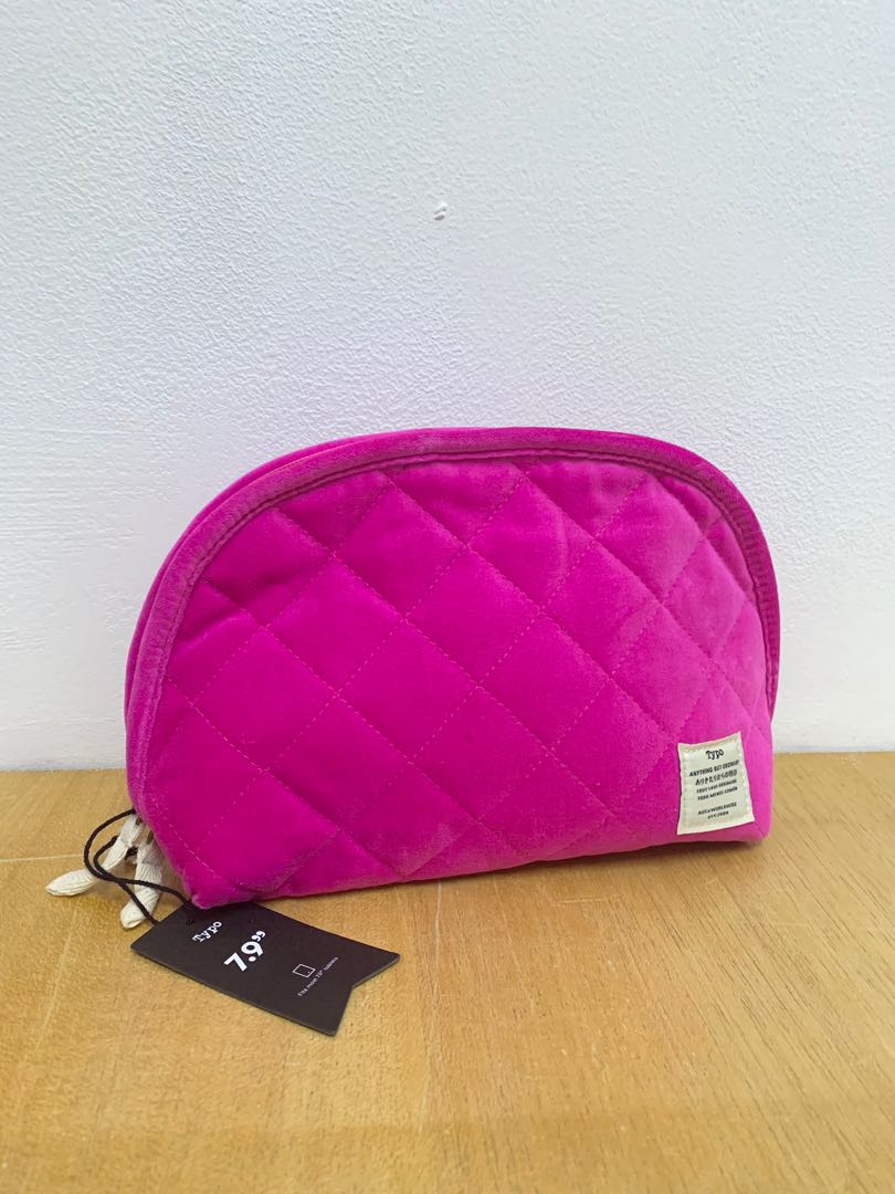 Typo Pink Velvet Essential Pouch, Women's Fashion, Bags & Wallets ...