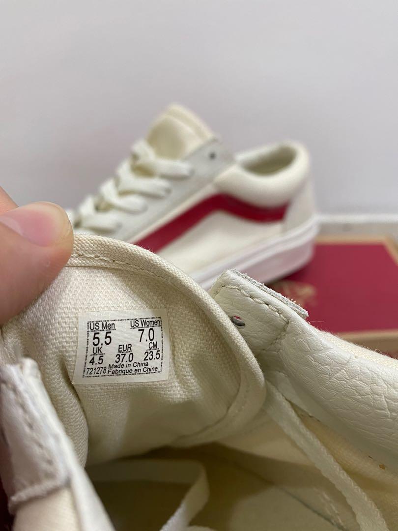 Vans Marshmallow Racing Red 'G-Dragon' Style 36, Women's Fashion ...