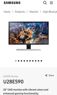 28" Samsung Monitor U28E590, Computers & Tech, Parts & Accessories, Monitor Screens on Carousell