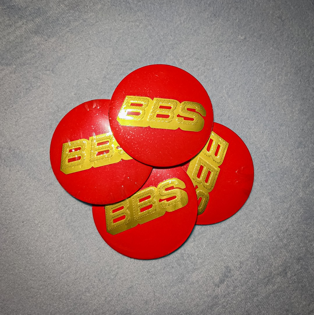 56mm BBS red gold wheel hub cap sticker, Car Accessories, Accessories ...