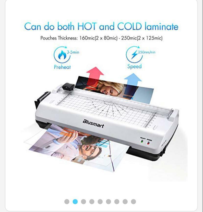 5 in 1 Blusmart Laminator Set, A4, Trimmer, Corner Rounder, 20 ...