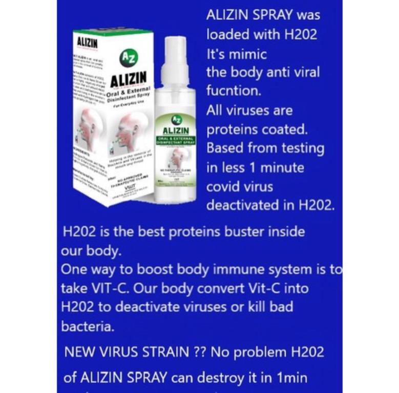 AVISO (ALSO KNOWN AS ALIZIN) ORAL MOUTH SPRAY-FDA APPROVED ( AUTHORIZED ...