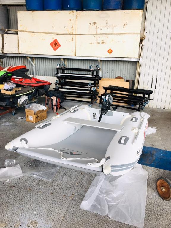 Aqua Marina AirCat 2.85m inflatable catamaran fishing boat + 3hp ...