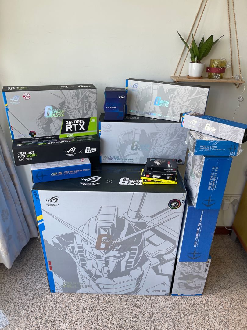 ASUS x Gundam Asus ROG Strix RTX 3080 Gundam Desktop Set, Computers ...