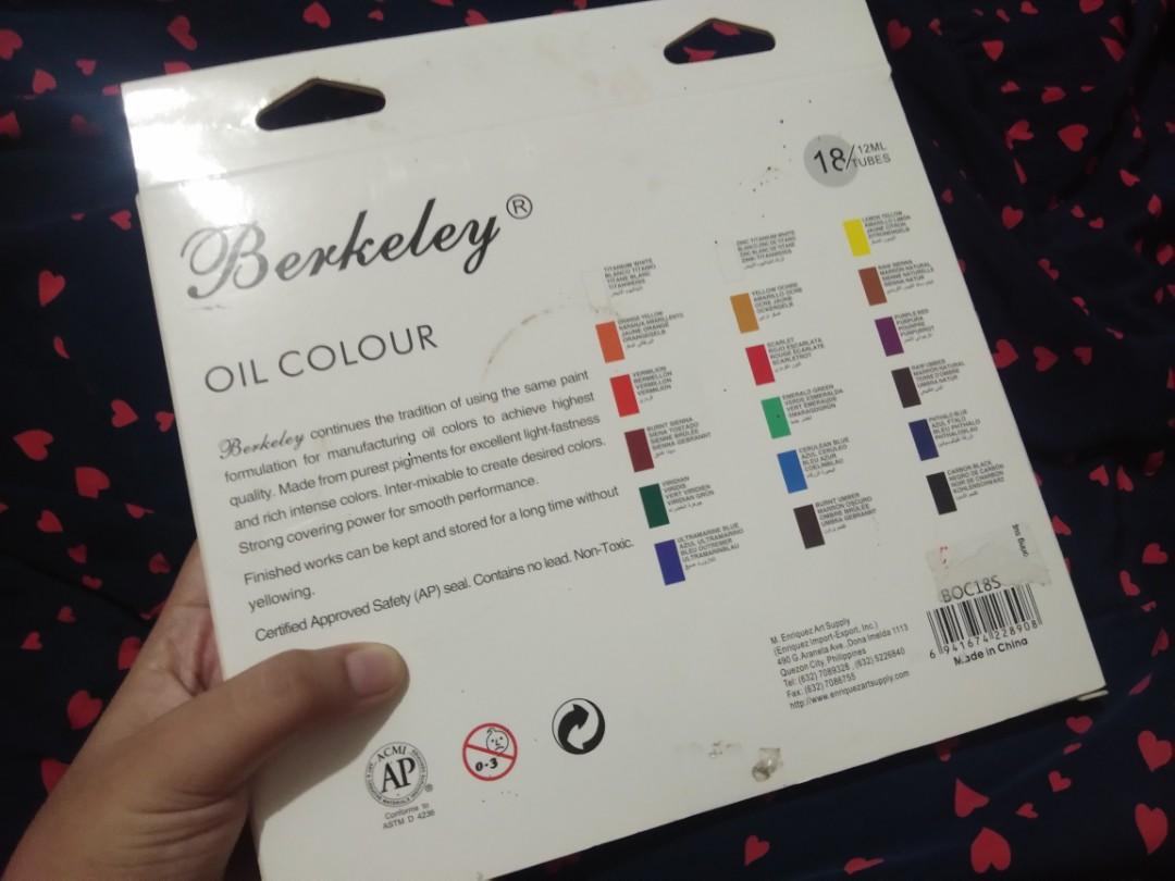 Berkeley Oil Colour Paint Set 18/12ML Tubes, Hobbies & Toys, Stationary ...