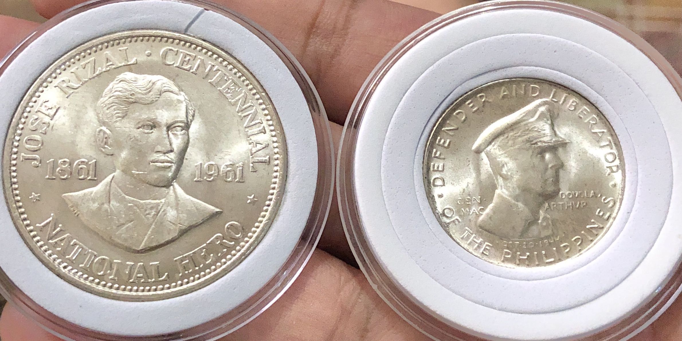 BSP Commemorative Silver Coin 1961 One Peso Jose Rizal Centennial 1947 ...