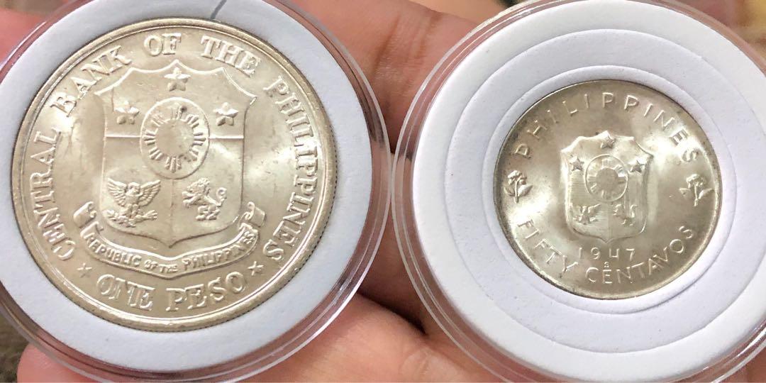 BSP Commemorative Silver Coin 1961 One Peso Jose Rizal Centennial 1947 ...