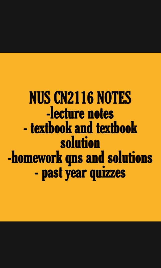 CN2116 NUS NOTES, Hobbies & Toys, Books & Magazines, Textbooks on Carousell