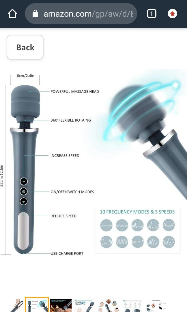 Cordless Personal Wand Electric Massager with 10 Powerful Magic ...